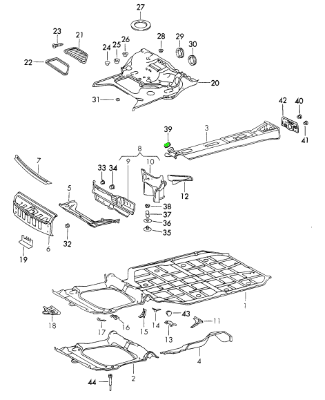 Porsche 911 Centre Tunnel Rubber End Cap within smugglers box ...