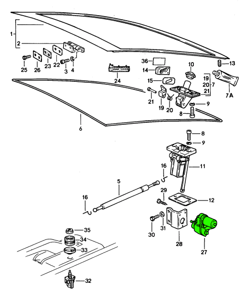 Porsche 928 Rear Hatch Motor 92862440702 - 928624407BX | Design 911