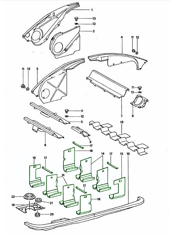 Porsche 911 Turbo Cylinder air baffle kit 930106023KPRM - 930106023KPRM ...