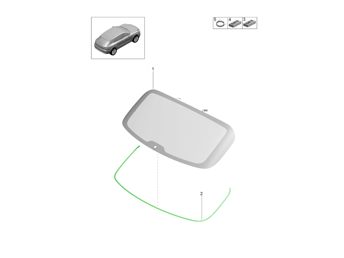 Porsche 95B Macan Rear window gasket 95B845571 - 95B845571 | Design 911