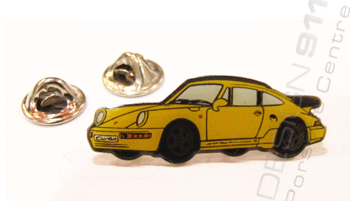 Pin Badge "Porsche 964 Turbo" Yellow - PIN016 | Design 911
