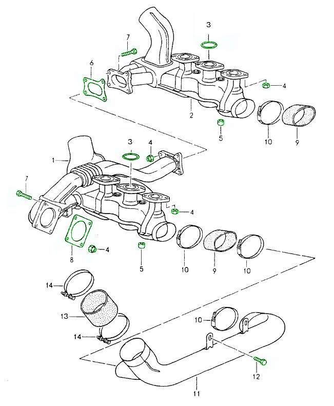 Mounting kit for headers on Porsche 964 - FITTINGKIT18 | Design 911