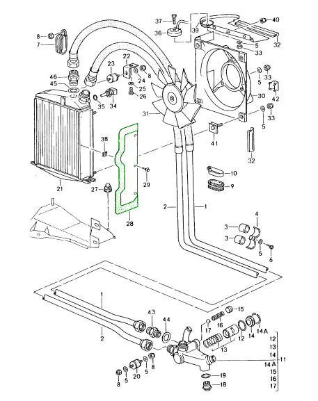 Porsche 964 993 Oil Cooler Air Deflector 96420722301 - 96420722302 ...